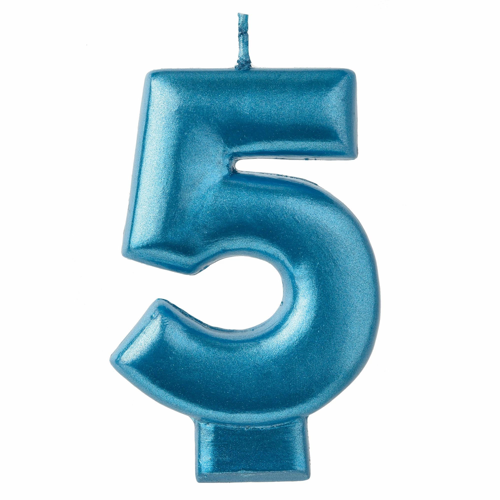 Numeral Candle #5-Blue - The Party Warehouse