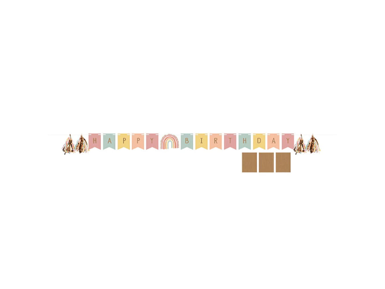 Boho Rainbow Pennant Banner -Customizable - The Party Warehouse